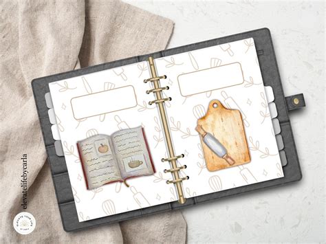 Personalized Recipe Binder Kit Printable Cookbook Dividers Custom Cover And Tabs For Kitchen