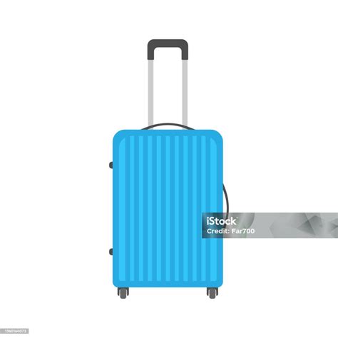 바퀴 아이콘에 가방 컬러 실루엣 전면 보기입니다 벡터 간단한 평면 그래픽 그림 흰색 배경의 격리된 개체입니다 격리 여행 가방에 대한 스톡 벡터 아트 및 기타 이미지 Istock