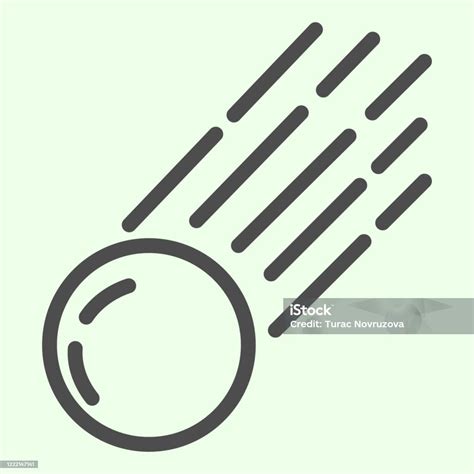 혜성 라인 아이콘입니다 흰색 배경에 불꽃이나 소행성 윤곽 스타일 그림과 떨어지는 운석 모바일 컨셉 과 웹 디자인을위한 공간 및 천문학 표지판 벡터 그래픽 검은색에 대한 스톡