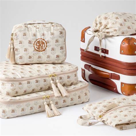 5 Piece Block Print Packing Cube Set Mark And Graham