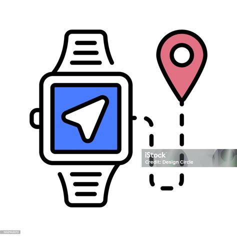 트래커 채워진 윤곽선 아이콘 디자인 그림을 시청하세요 흰색 배경에 지도 및 탐색 기호 Eps 10 파일 건강한 생활방식에 대한 스톡 벡터 아트 및 기타 이미지 Istock