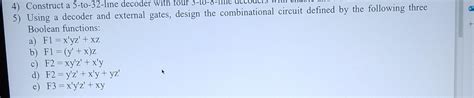 solved 4 construct a 5 to 32 line decoder with four 3 to