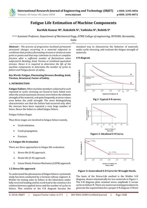 Irjet Fatigue Life Estimation Of Machine Components Pdf
