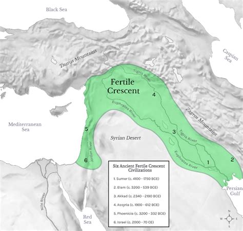 Fertile Crescent Map Illustration World History Encyclopedia