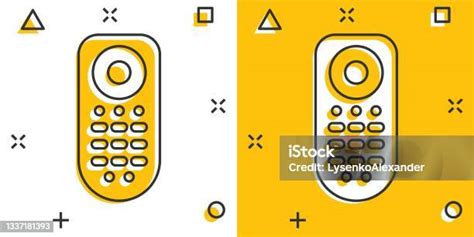 만화 스타일의 리모컨 아이콘 흰색 격리 된 배경에 적외선 컨트롤러 벡터 만화 그림 Tv 키패드 비즈니스 컨셉 스플래시 효과