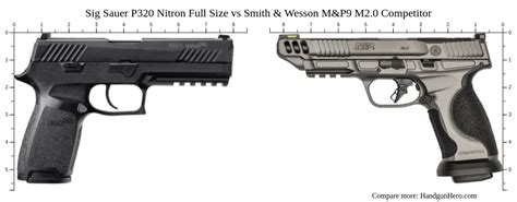 Sig Sauer P320 Nitron Full Size Vs Smith Wesson M P9 M2 0 Competitor Size Comparison Handgun
