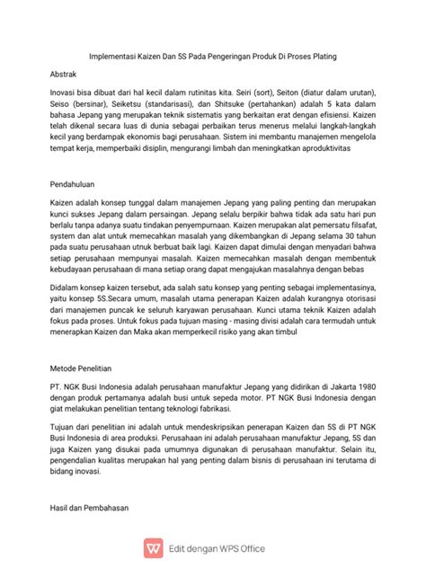 Implementasi Kaizen Pada 5s Pdf