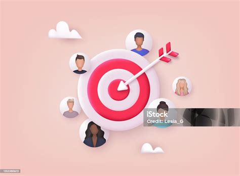 고객 개념을 타겟팅합니다 고객 유치 캠페인 정확한 프로모션 광고 3d 웹 벡터 일러스트레이션 청중에 대한 스톡 벡터 아트 및 기타 이미지 Istock