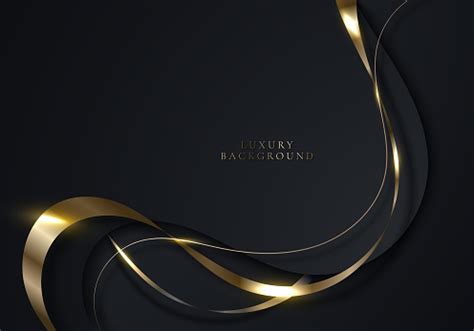 Ilustración De Elegante Fondo Abstracto 3d Forma Curva Negra Con Línea