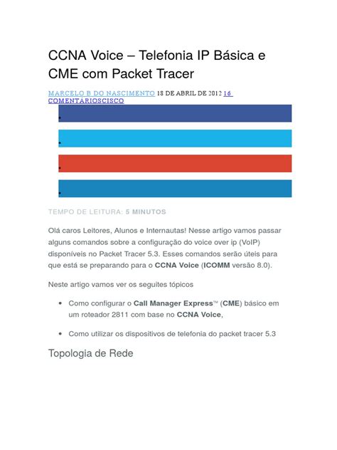 Ccna Voice Pdf Endereço De Ip Voz Sobre Ip Voip
