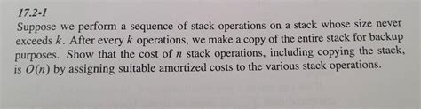Solved Suppose We Perform A Sequence Of Stack Chegg