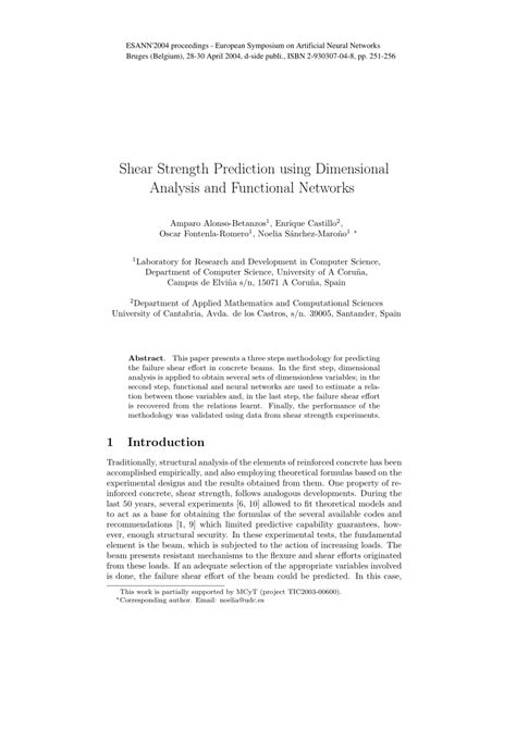 Pdf Shear Strength Prediction Using Dimensional Analysis And