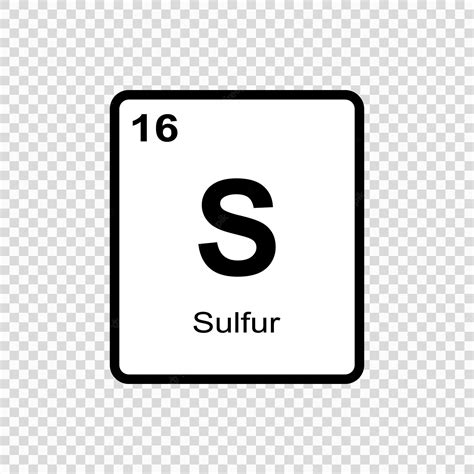 Ilustração Em Vetor De Enxofre De Elemento Químico Vetor Premium