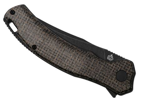Qsp Knife Walrus Qs151 B2 Black Dark Brown Rough Micarta Navaja
