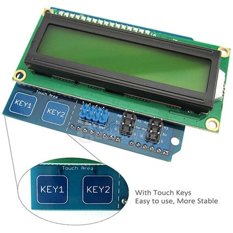 i2c lcd 1602 shield display module with touch keys