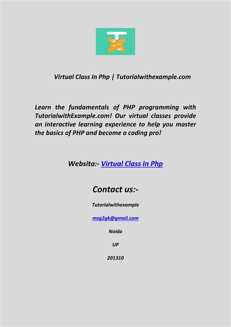Ppt Virtual Class In Php Tutorialwithexample Com Powerpoint