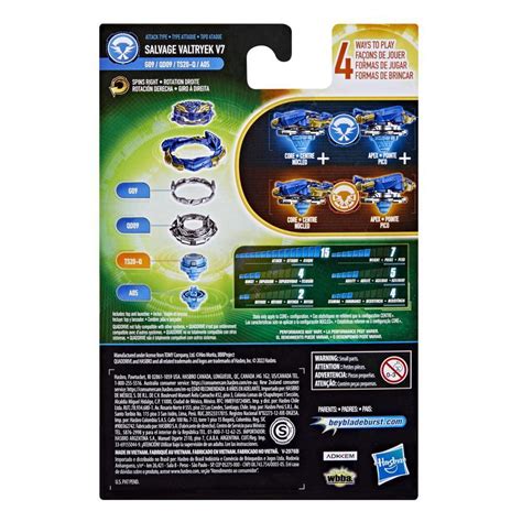 Beyblade Burst Quaddrive Salvage Valtryek V7 Spinning Top Starter Pack