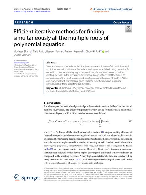 Pdf Efficient Iterative Methods For Finding Simultaneously All The