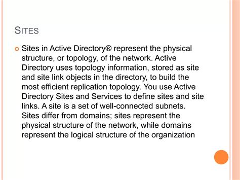 Active Directory component | PPTX | Databases | Computer Software and Applications