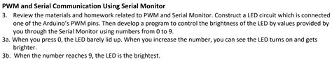 Solved PWM And Serial Communication Using Serial Monitor Chegg