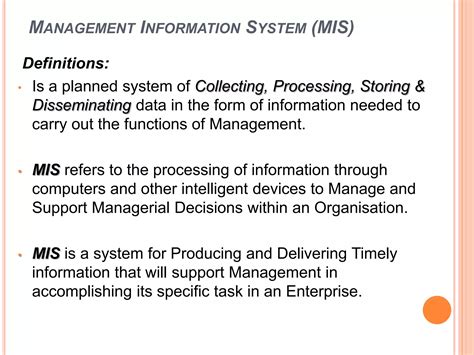 Introduction To Information System And Mis Ppt