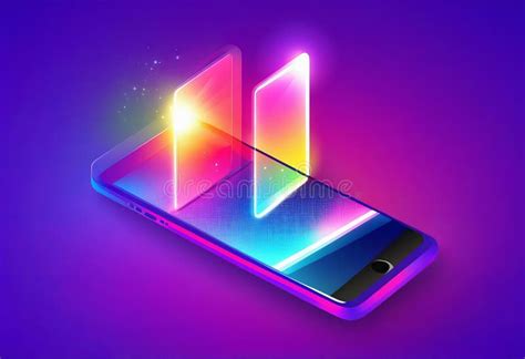 Smartphone Mobile Screen Technology Mobile Display Light Vector Smartphone Mobile Screen Technology Mobile Display Light Vector
