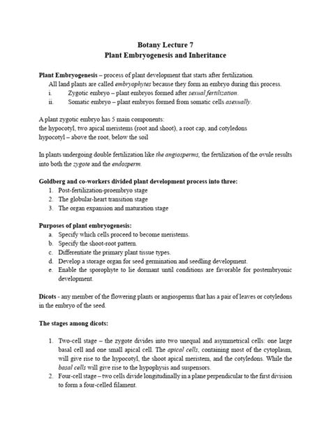 Botany Lecture 7 Pdf Dominance Genetics Genotype