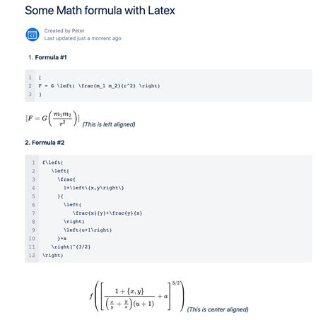 math formula with latex atlassian marketplace