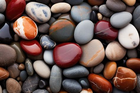 Premium Photo Closeup Of A Vibrant Assortment Of Rocks