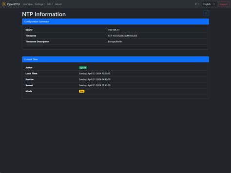 Ntp Information Opendtu Documentation