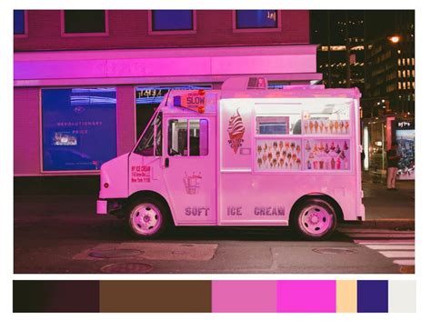 핑크pink분홍분홍색핑크색분홍색버스분홍색배경배경배색배색조합컬러배색컬러color색색깔 Ice Cream Truck Food Truck