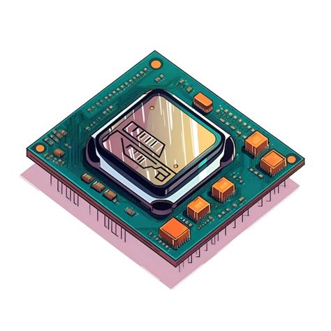 Premium Ai Image Isometric Microprocessor Isolated On A White Background Illustration