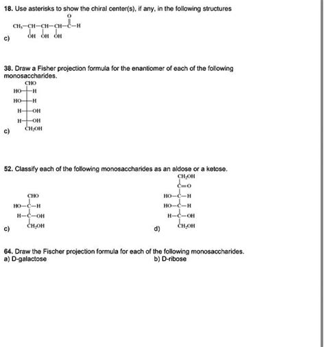 18 use asterisks to show the chiral centers any in the following ...