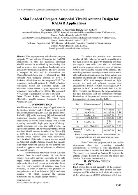 Pdf A Slot Loaded Compact Antipodal Vivaldi Antenna Design For Radar