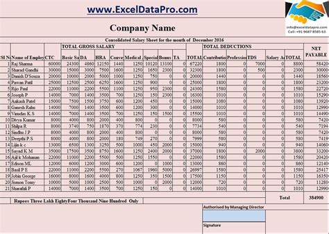 Salary Scale Template Excel
