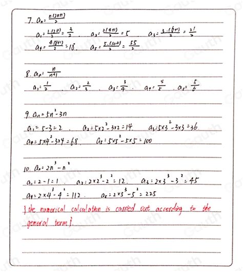 Solved In Exercises 7 To 10 Use The Given Nth Term Formula To Compute