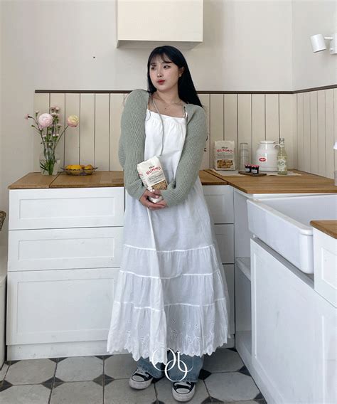 러블리💘레이어드템 썸머 레이스 끈 나시 롱 원피스 에이블리