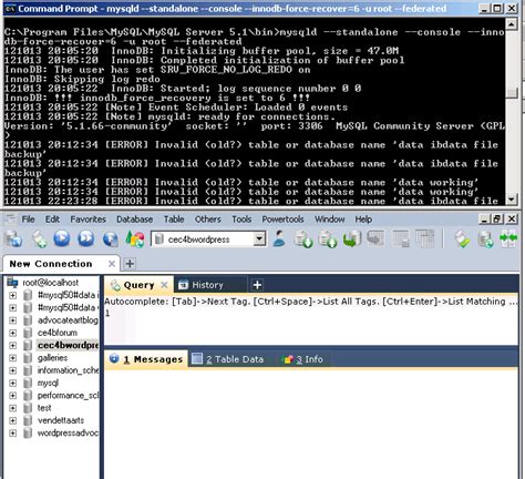 Mysql Recovery Memorise