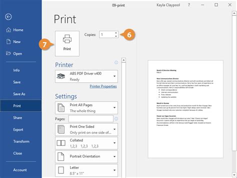 How To Print In Word Customguide