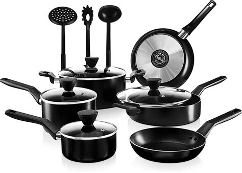 Nutrichef 13 Piece Nonstick Cookware Ptfepfoapfos Free Heat Resistant