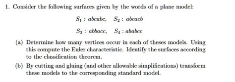 Solved Consider The Following Surfaces Given By The Words Of Plane