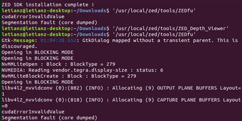 zedfu zed sdk 3 4 0 error with jetson xavier and nano jetpack 4 5