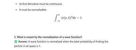 3 What Is Meant By The Normalization Of A Wave Function Its First De