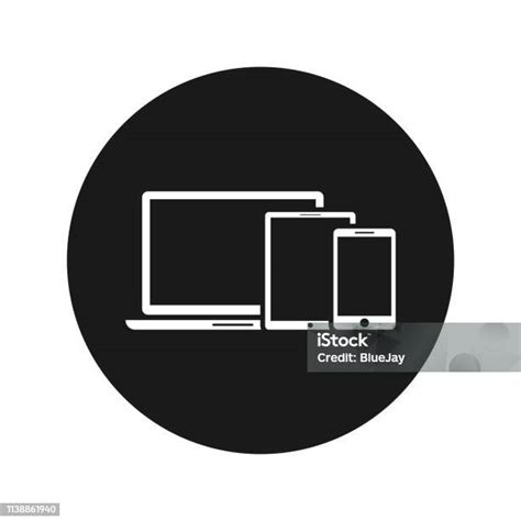 디지털 스마트 기기 아이콘 편평한 검정 둥근 단추 벡터 일러스트 0명에 대한 스톡 벡터 아트 및 기타 이미지 0명 개념 개념과 주제 Istock