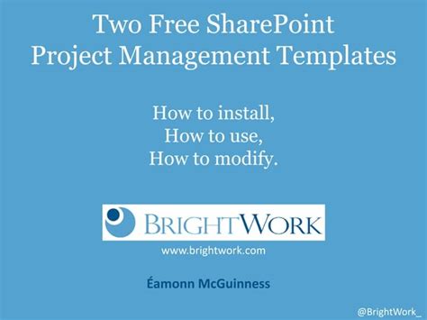 Free Sharepoint Project Management Templates From Brightwork And Atidan Pdf