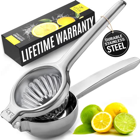 Amazon.com: Zulay Kitchen Lemon Squeezer Stainless Steel - Premium ...