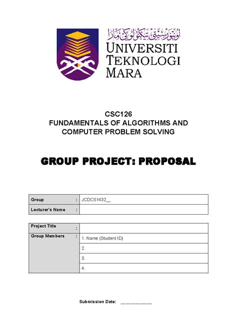 3 Template Group Project Proposal Mathematical Science Csc
