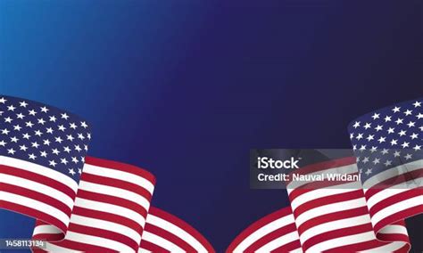 흔들리는 미국의 국기 독립 기념일에 대 한 물결 모양의 미국 국기의 그림입니다 투명 한 배경 벡터 그림에 미국 국기입니다 미국 미국 배너 7월에 대한 스톡 벡터 아트 및