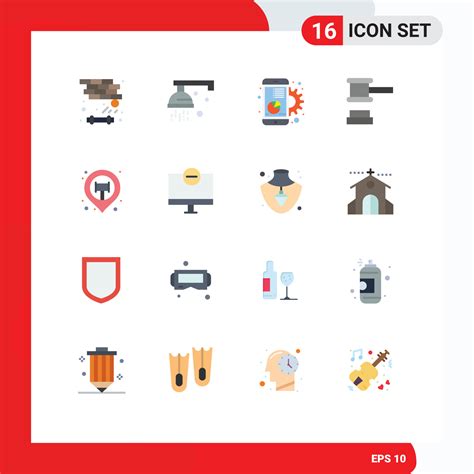 16 User Interface Flat Color Pack Of Modern Signs And Symbols Of