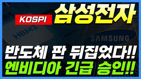 삼성전자 엔비디아 갑작스런 긴급 승인 반도체 판 전부 뒤집혔습니다 Youtube